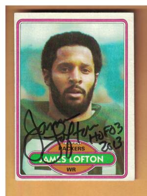 James Lofton AUTOGRAPHED 1980 TOPPS FOOTBALL CARD SIGNED HOF 03 GREEN ...