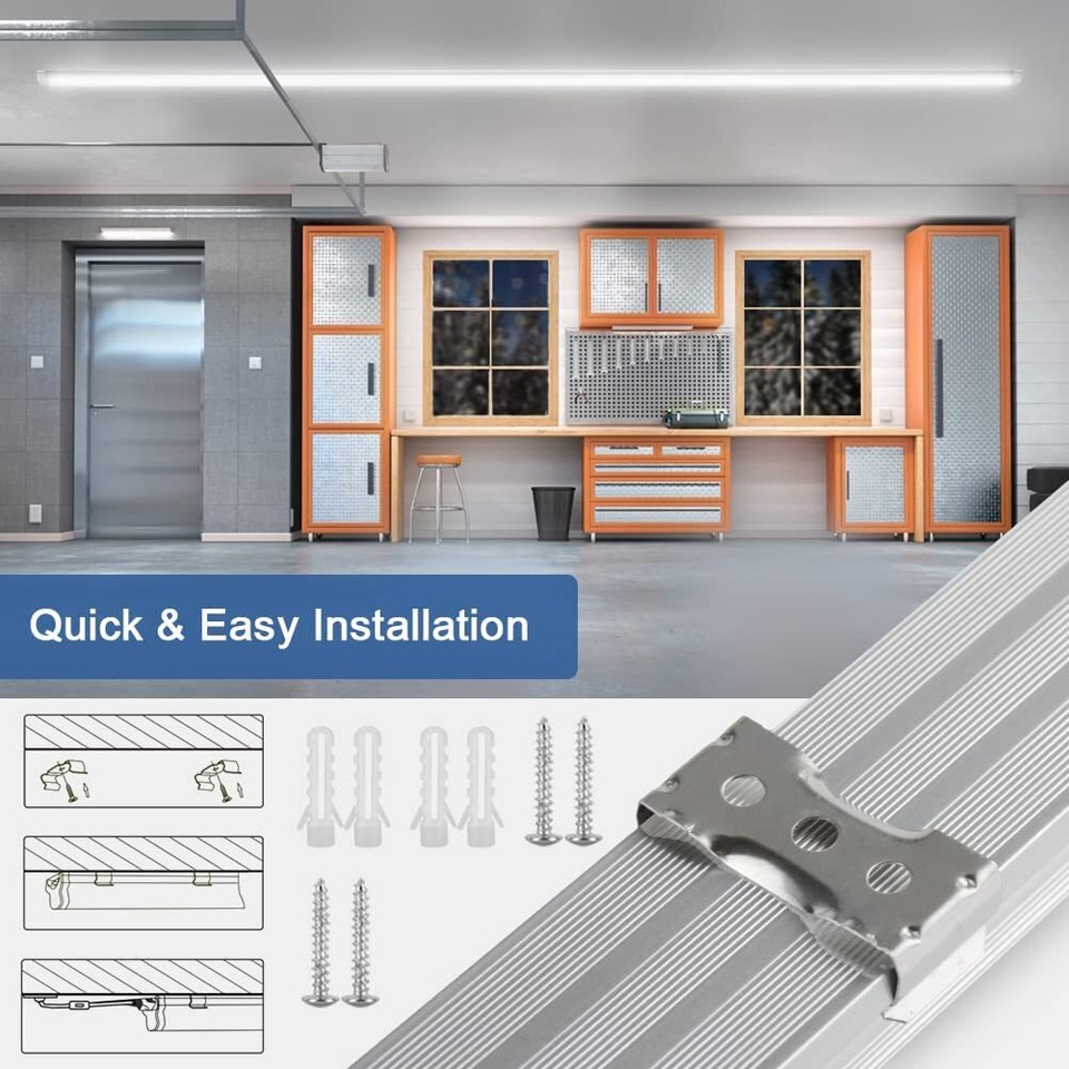 T8 Integrated LED Tube Lights Garage 4FT-8FT 36W-120W LED Shop Light ...