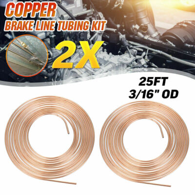 2PCS 25ft 3/16" Kunifer Cunifer Copper Nickel Brake Pipe Line Roll Tube ...