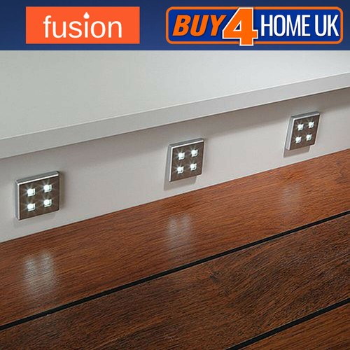 fusion 10 X SQUARE KITCHEN LED PLINTH LIGHT KIT 38MM - COOL WHITE ...