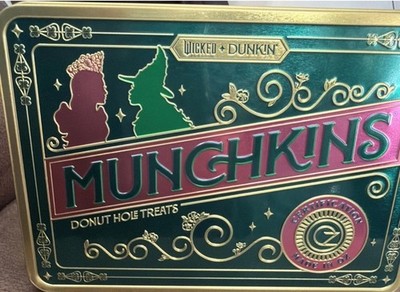 Very Rare Dunkin WICKED Munchkin Tin Glinda & Elphaba Pink & Green ...