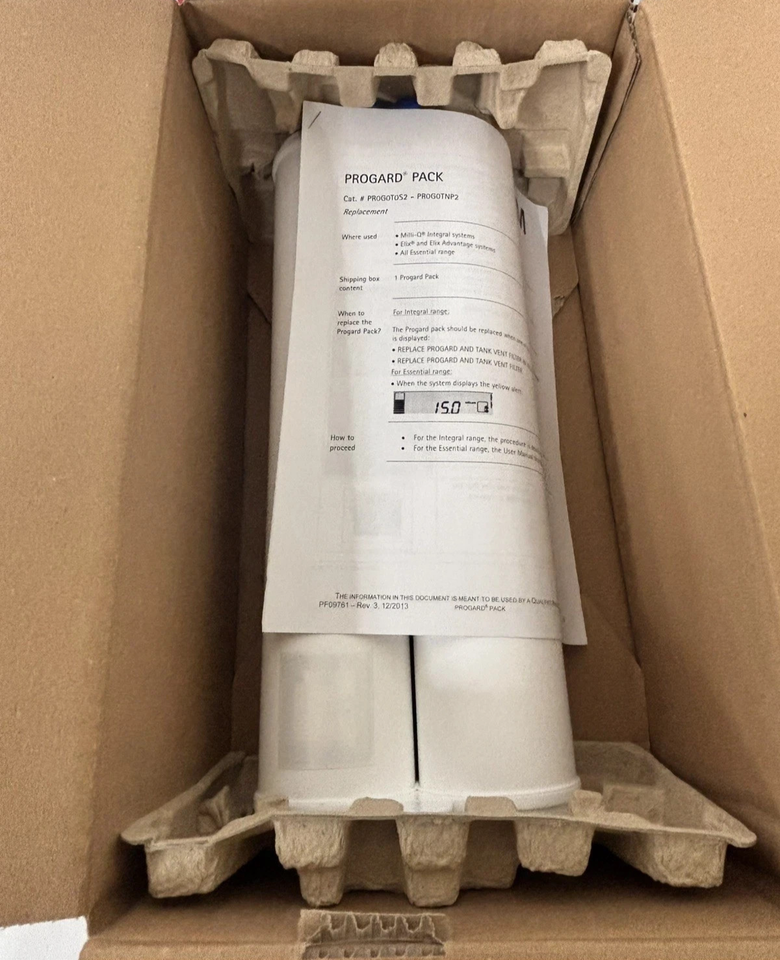 Millipore Milli-Q Progard TS2 Pretreatment Filter Pack PR0G0T0S2 - New ...