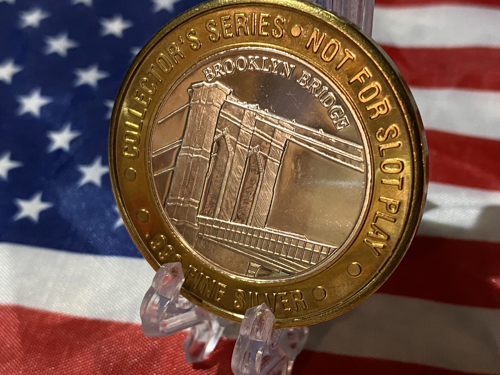 Donald Trump Coin Plaza Casino Chip .999 Silver Brooklyn Bridge Rare ...