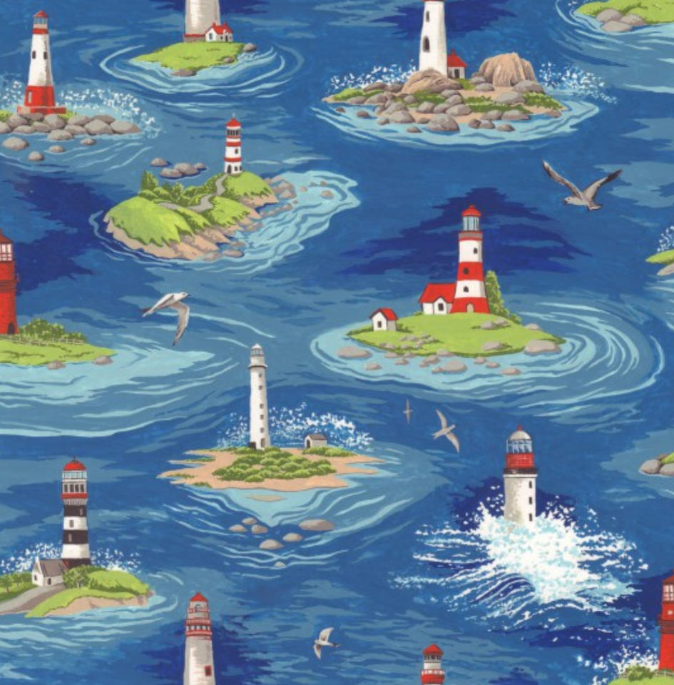 Seaside Cotton Fabric Mixed Ocean Nautical Sea Beach Patchwork Craft ...