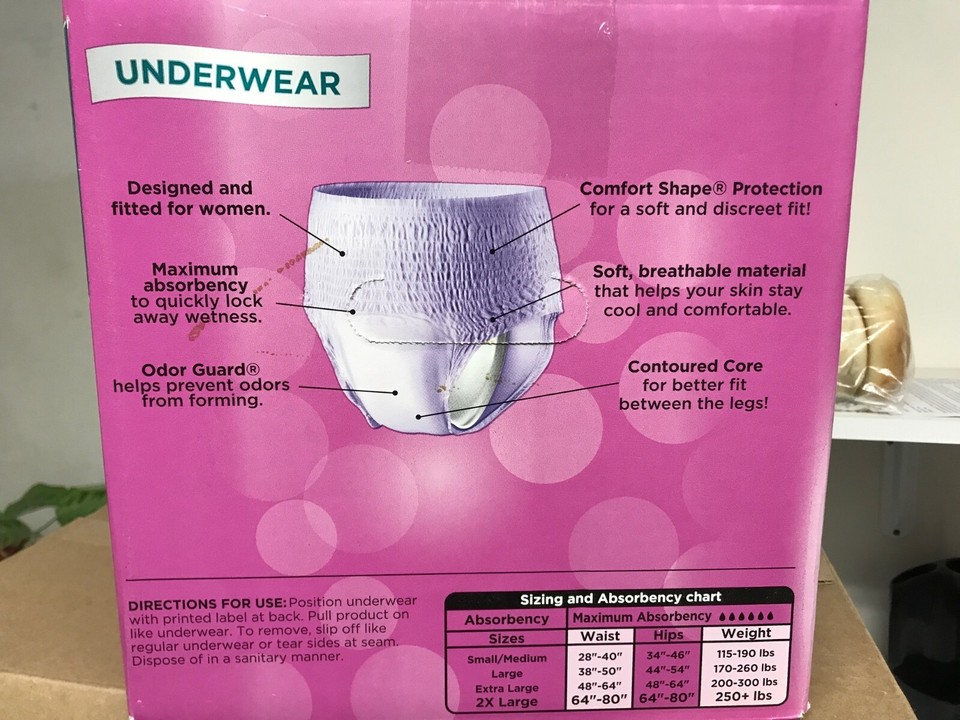Equate Assurance Incontinence & Disposable Underwear Women 2XL 42 Ct ...