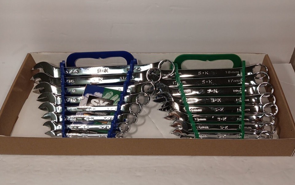 New 1998 SK Tools Special Edition 18 Piece Wrench Set No. 87018 Metric ...