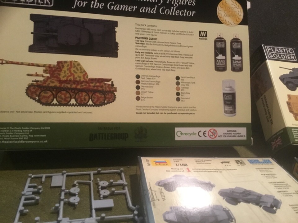 German Flames of War Plastic Soldier Company 19 DAK tanks armored cars ...