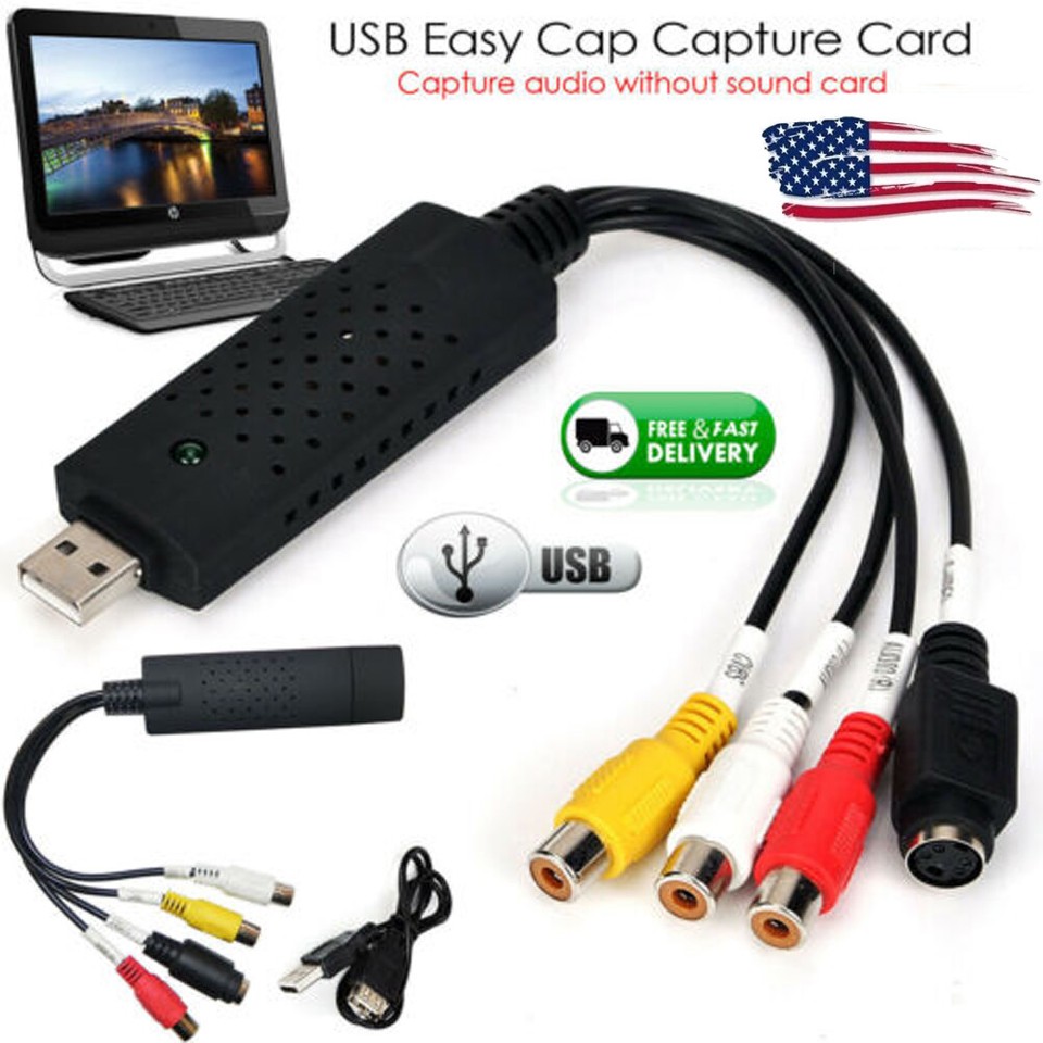 USB2.0 VHS To DVD Converter Audio Video Capture Kit Scart RCA Cable for ...