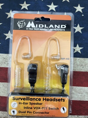 MIDLAND X-TRA TALK Adventure Surveillance Headsets AVP-H3 IN EAR ...