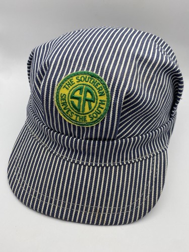 Vintage Railroad Engineer Hat Cap Southern Railroad Button Adjustable ...
