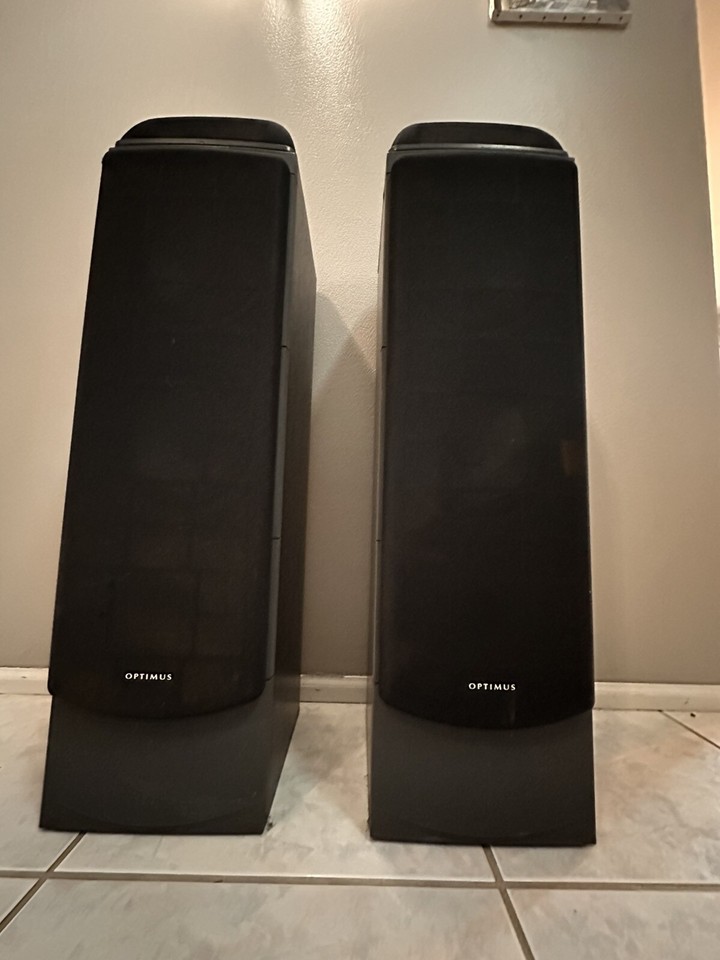 OPTIMUS PRO LX-10 LINAEUM TWEETERS Floor Standing Speakers Pair Home ...