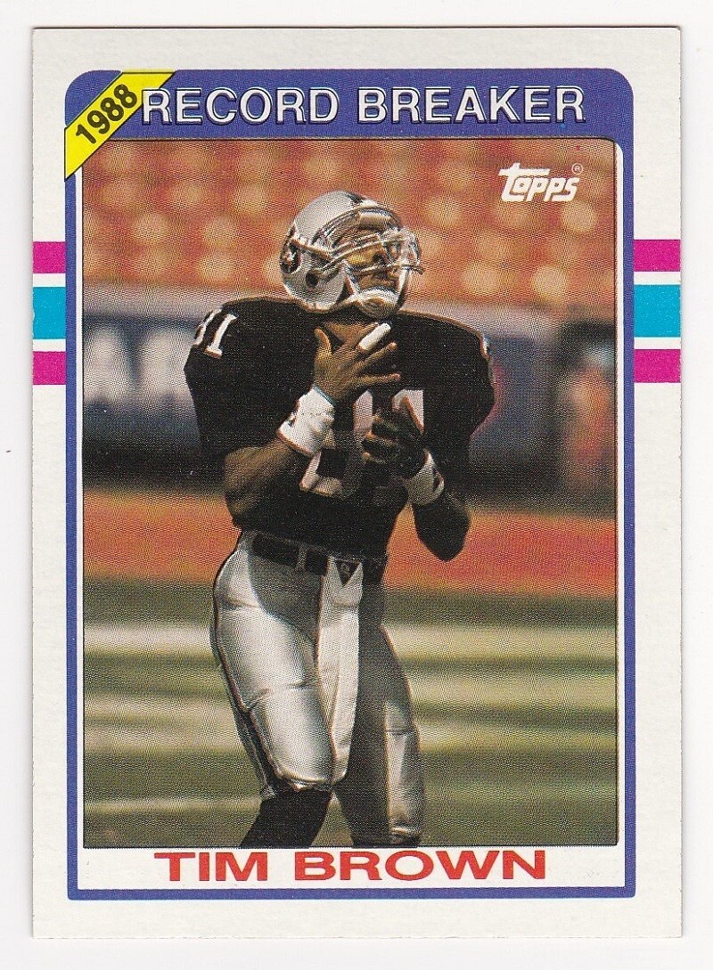 TIM BROWN 1989 Topps Football # 2 Record Breaker Los Angeles Raiders ...