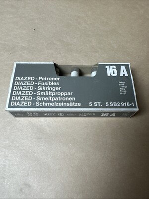 New Box of 5 Siemens Diazed 16A 500V Ceramic Bottle Fuses 5SB2 916-1 | eBay
