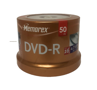 Memorex DVD-R 50 Pack 16X 4.7GB 120 Minutes Factory Sealed New | eBay