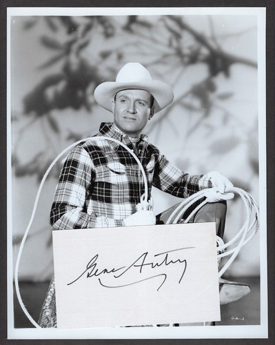 Cowboy film star Gene Autry 8x10 photo with 3x5 autographed index card ...
