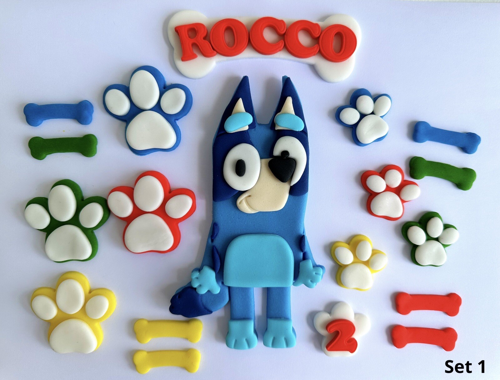 Edible Fondant Bluey and Bingo Cake Topper Fondant Sugar Paste ...