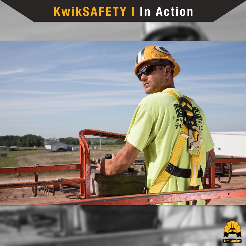 KwikSafety SCORPION ANSI Fall Protection Safety Harness w/ Attached 6ft ...