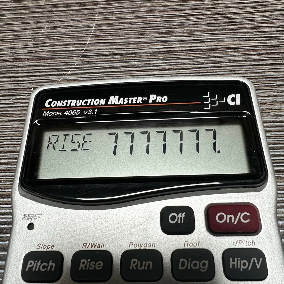 Construction Master Pro Calculator Model 4080 v3.1 No Slip Cover ...