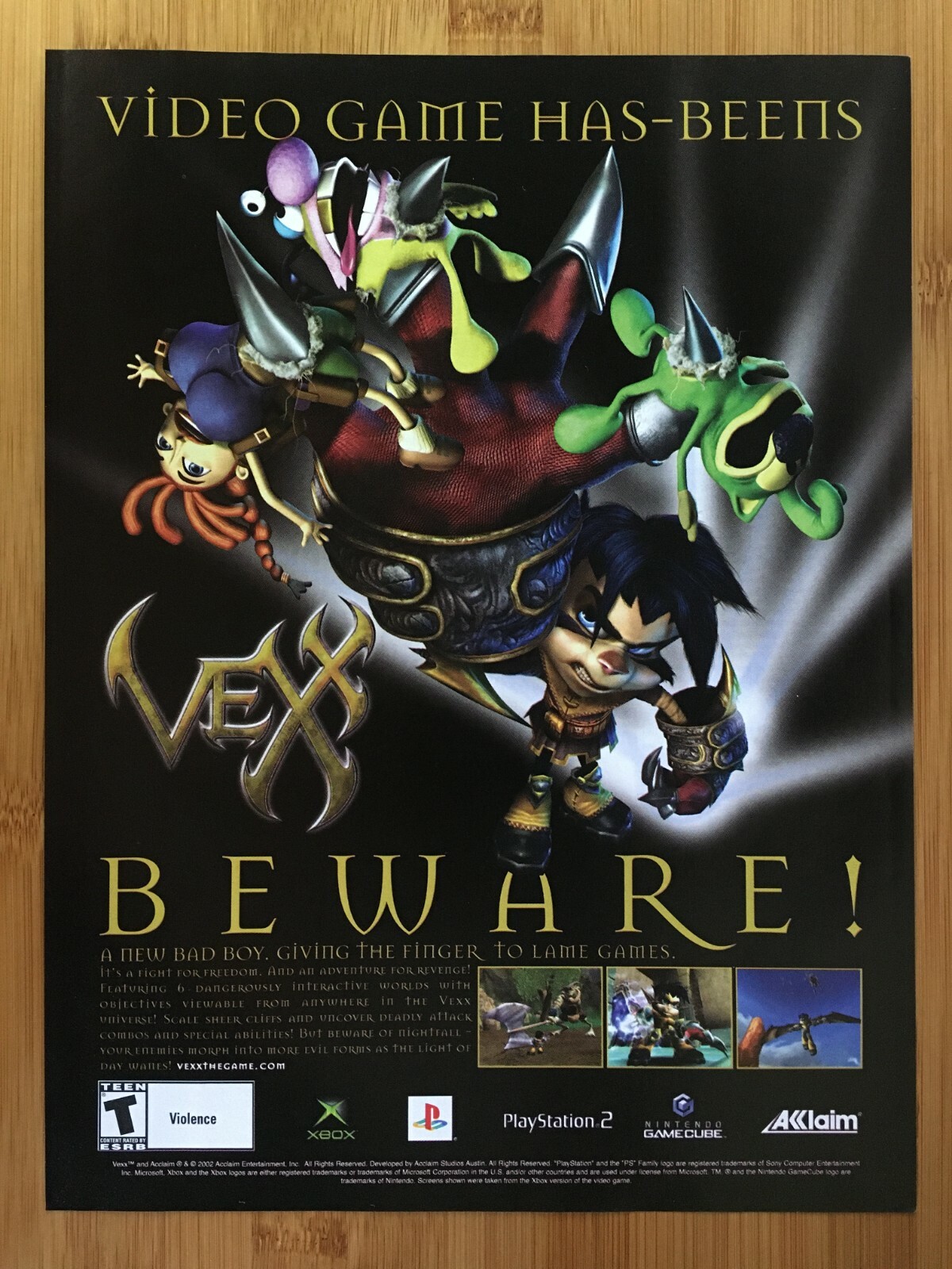 Vexx PS2 Gamecube Xbox 2003 Vintage Print Ad/Poster Official Game Promo ...