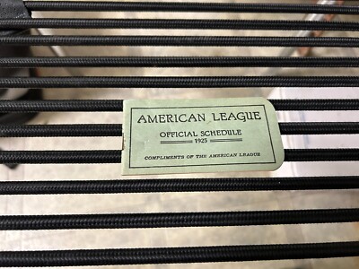 original complete RARE 1925 AMERICAN LEAGUE baseball SCHEDULE BOOKLET ...