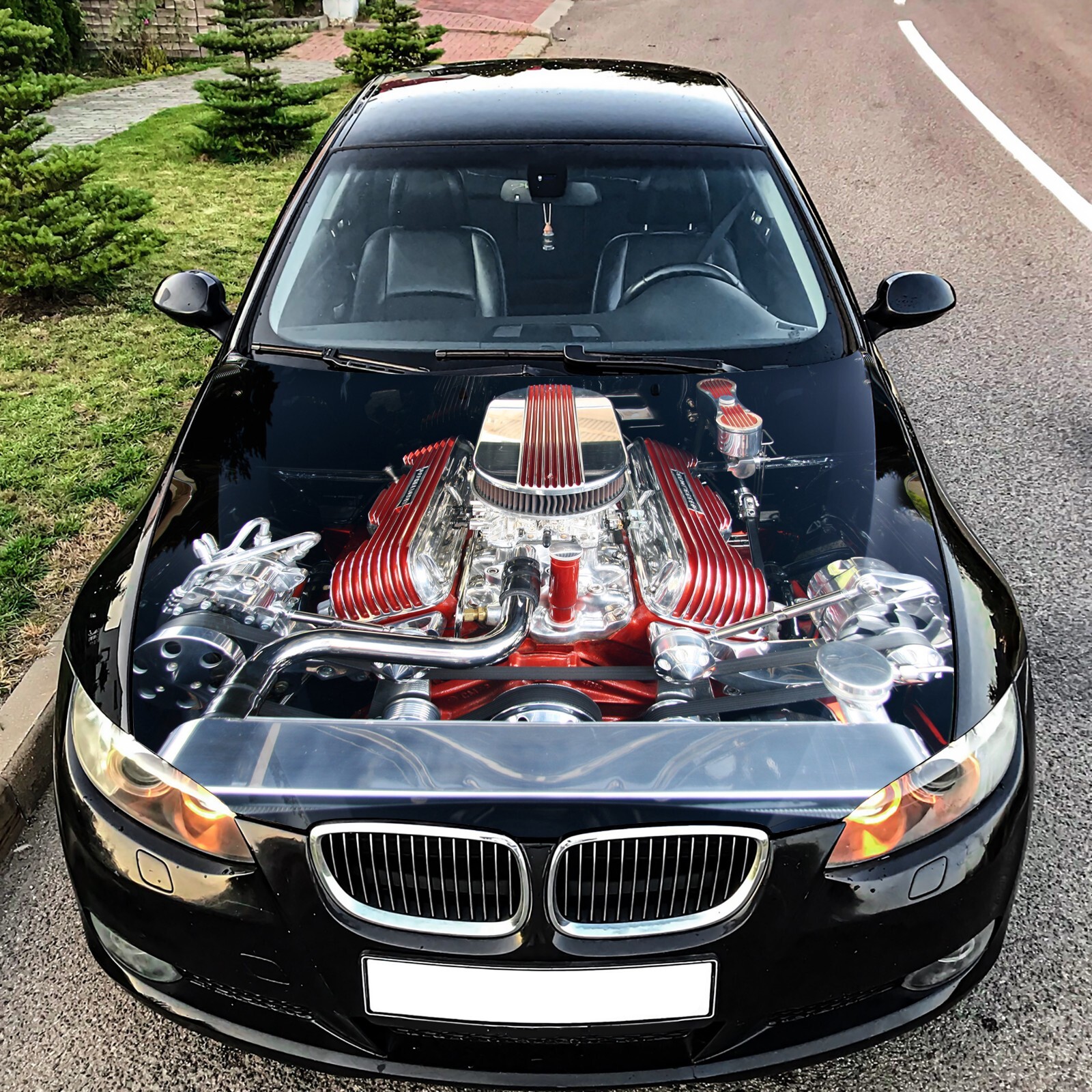 Engine Car Hood Wrap Decal Vinyl Sticker Full Color Graphic Fit Any Car ...