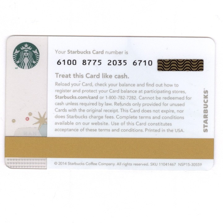 2014 Starbucks Card 6100 / Decorated Christmas Tree / Mint Unused ...
