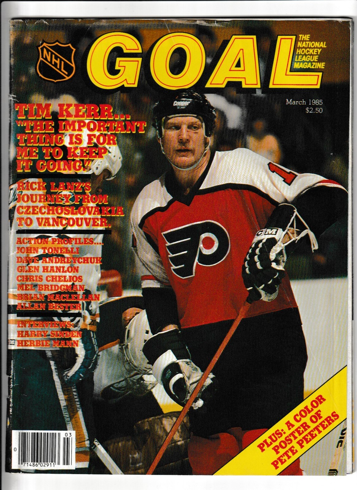 Goal Magazine 1985 NHL Tim Kerr Cover Philadelphia Flyers Vintage ...