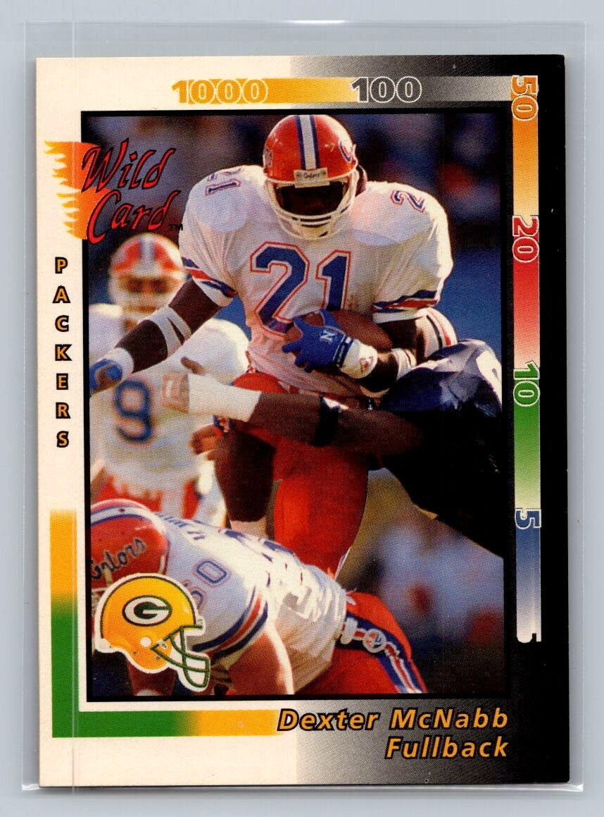 1992 NFL Wild Card Dexter McNabb #57 Rookie Green Bay Packers WC-FBC#2 ...