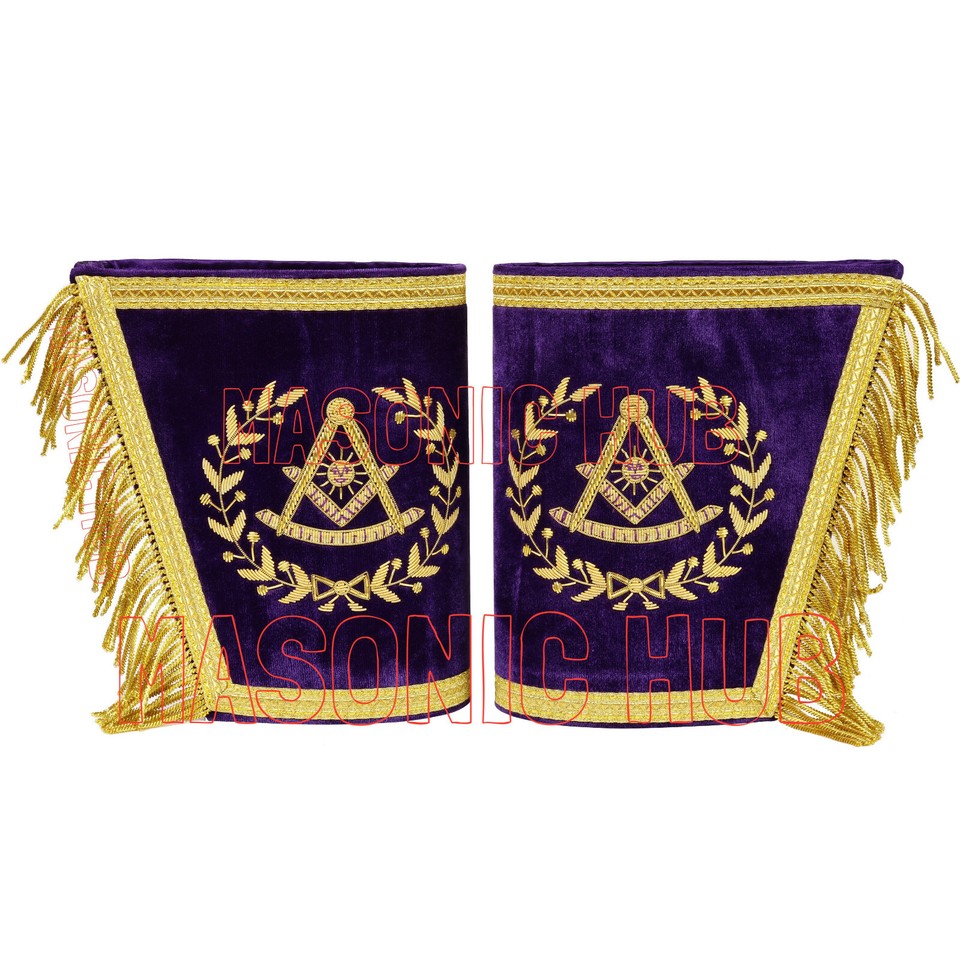 MASONIC GRAND LODGE PAST MASTER 100% LAMBSKIN APRON WITH CHAIN COLLA ...