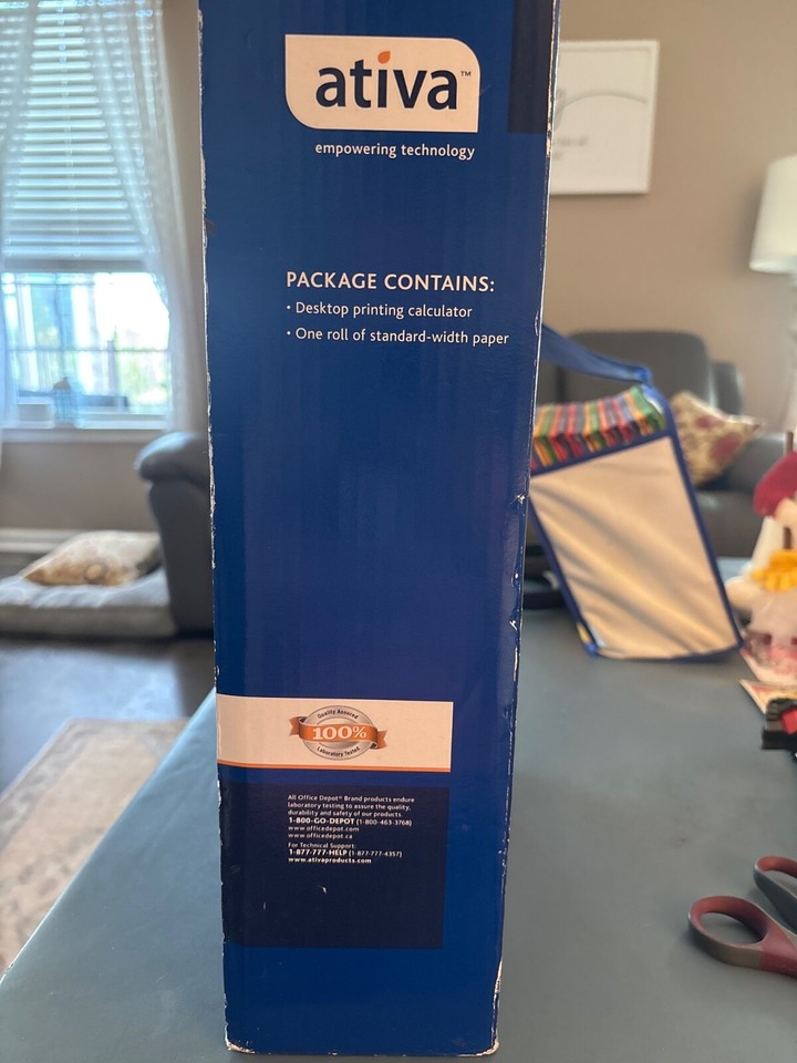 NEW ATIVA 2 Color Desktop Printing Calculator 2-Color High Speed AT ...