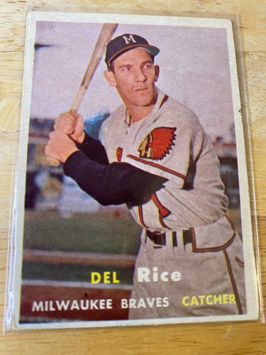 1957 Topps #193 Del Rice VG/EX Miwaukee Braves | eBay