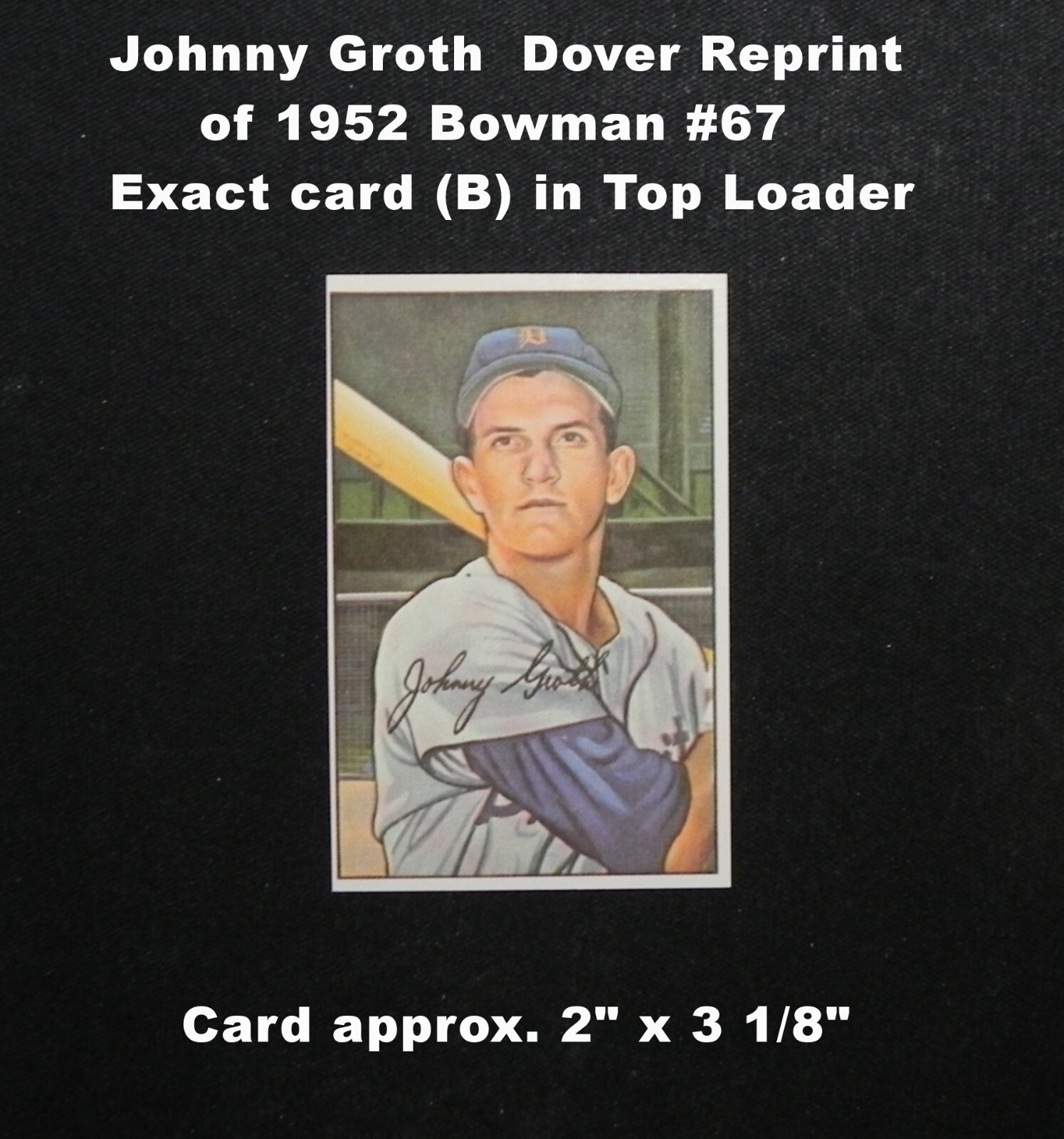 JOHNNY GROTH Dover Reprint of 1952 Bowman Card #67 _ EXACT CARD (B) | eBay