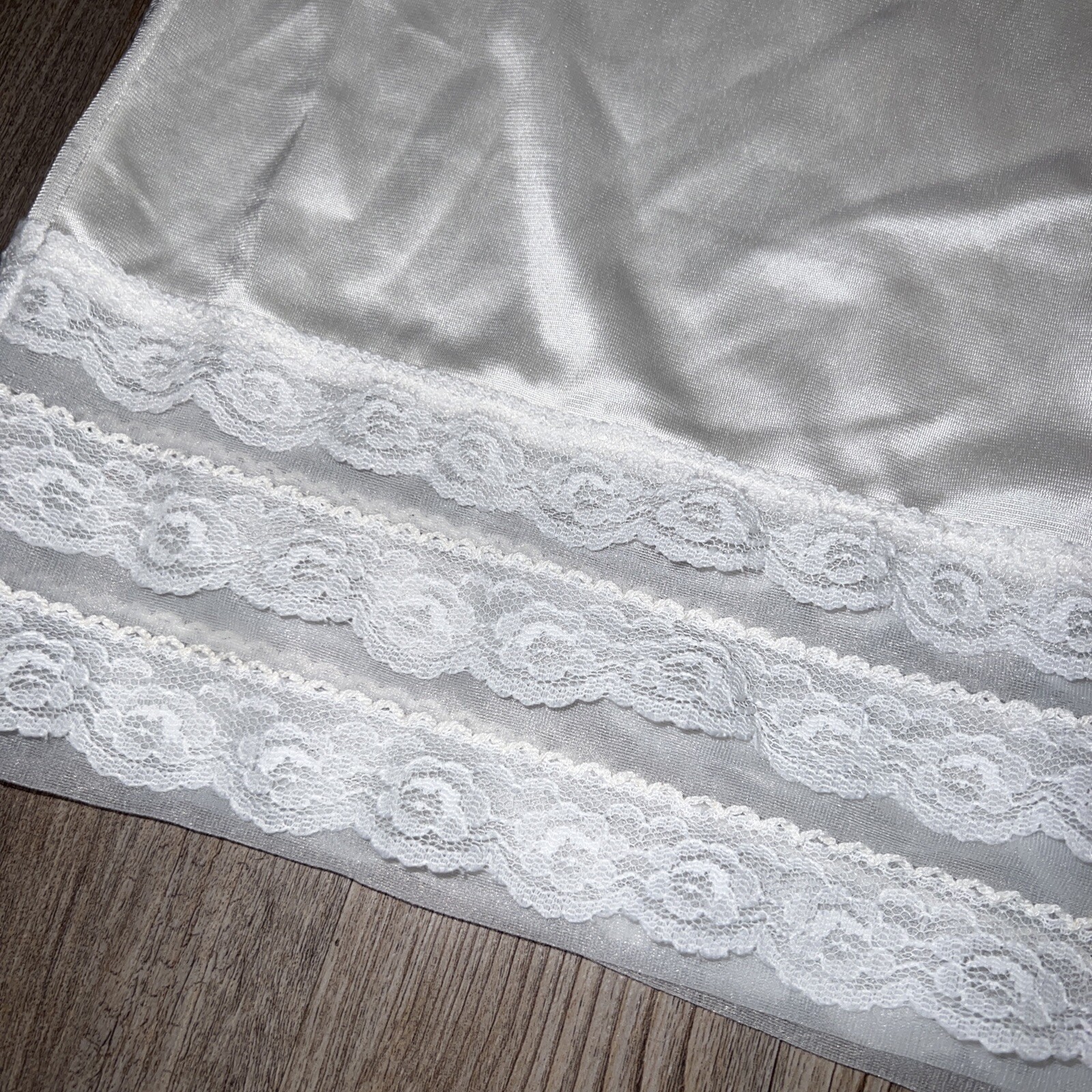 Vintage Sliperfection Silky Sheer Nylon Lacy Half Sli… Gem