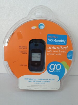 AT&T ZTE Z222 Go Phone Prepaid 3G Flip Cell Talk Text Data NEW SEALED ...