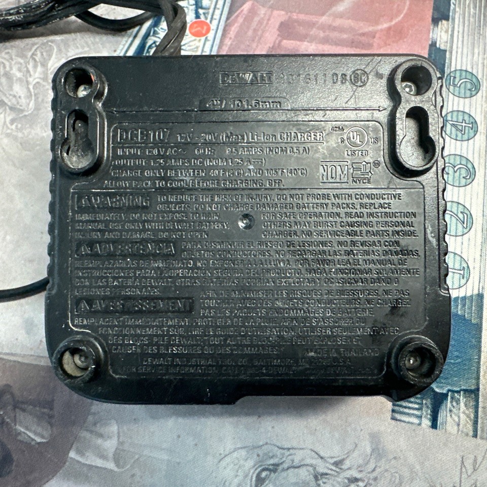 GENUINE DEWALT DCB107 BATTERY CHARGER 12V / 20V MAX LITHIUM-ION | eBay