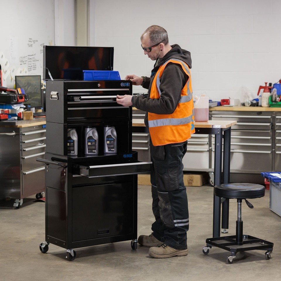 SGS Mechanics 6 Drawer Tool Box Chest & Roller Cabinet, Smooth Drawers ...