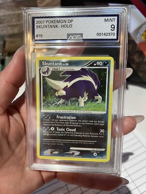 Pokemon 2007 Diamond & Pearl Base Set 15/130 SKUNTANK Holo Graded AGS 9 ...