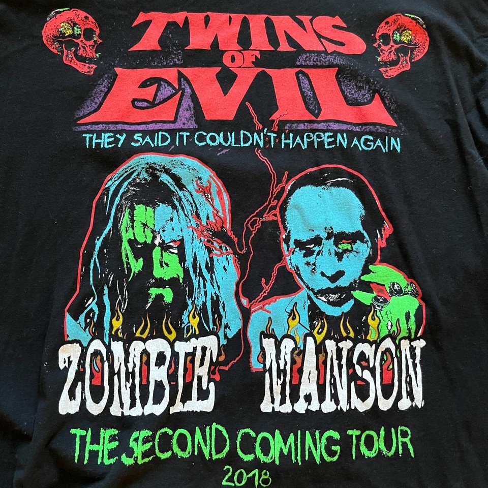 Rob Zombie & Marilyn Manson Twins Of Evil Shirt Mens XL Second Coming ...