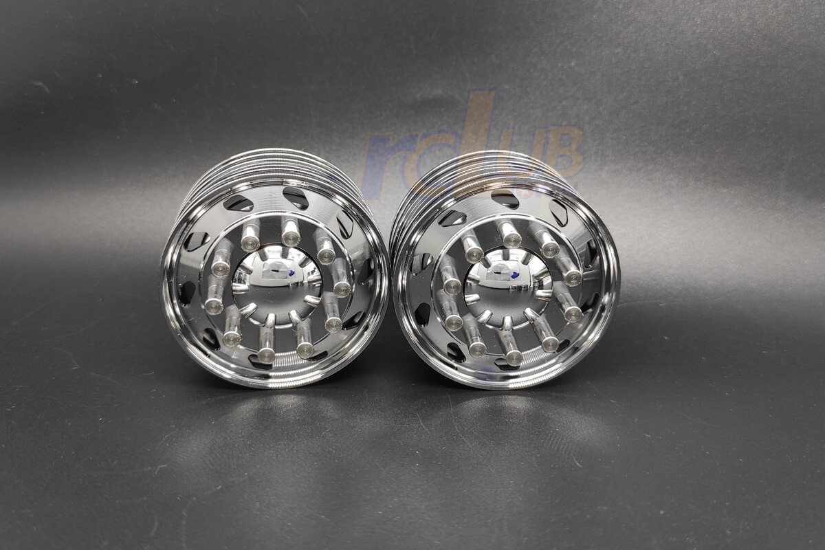 Chrome rims Accuride Freightliner 1/14 Tamiya King Grand Hauler Globe ...