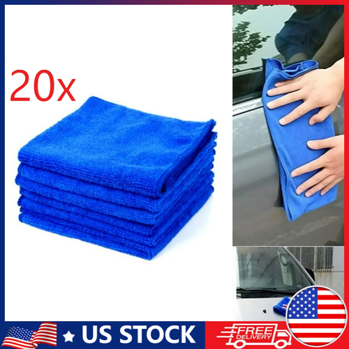 20X Microfiber Cleaning Cloth No-Scratch Rag Car Polishing Detailing ...