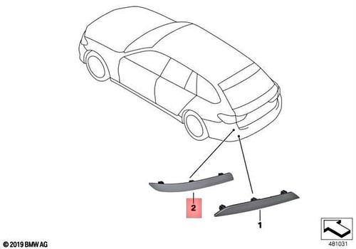 For BMW 530i xDrive 2021 BMW 63149463763 Rear Left Reflector Panel for ...