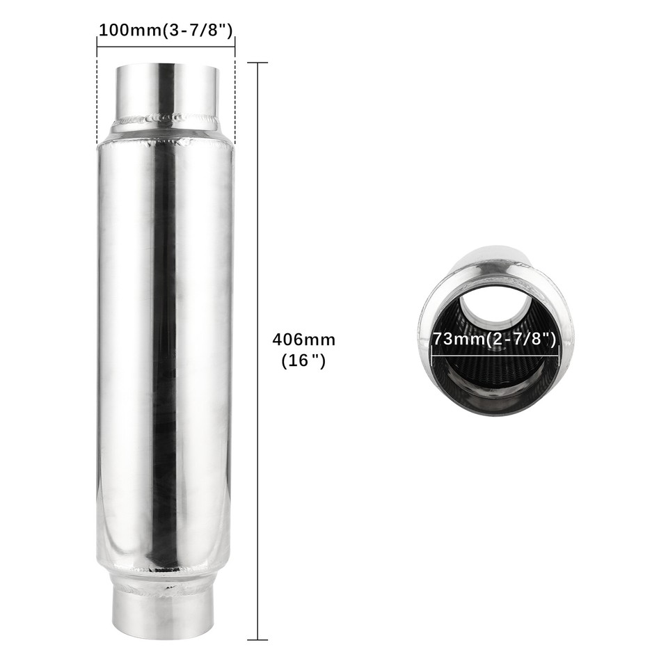 2.5" Inlet / Outlet 16" Length Exhaust Muffler Resonator For Ford ...