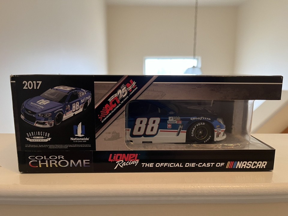 2017 dale jr autographed 1/24 autographed Darlingon color chrome 1 of ...