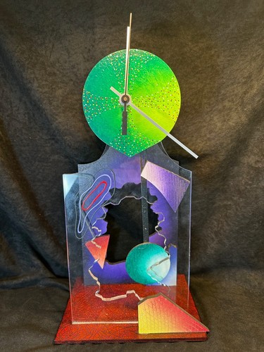 David Scherer Modern Art Hand Painted Table Top Clock - Works | eBay