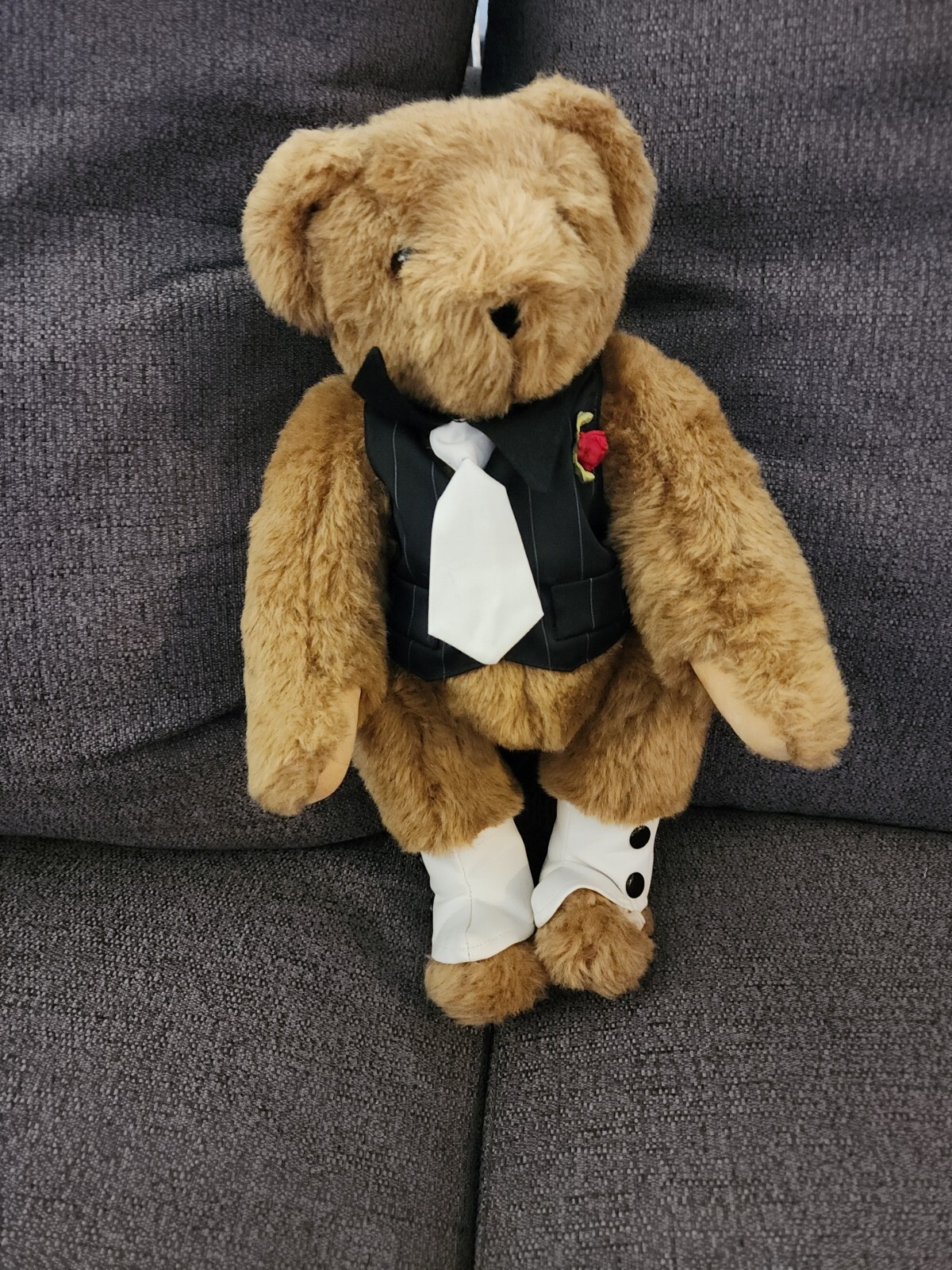 Vermont Teddy Bear Co Tan Jointed With Formal Tuxedo Wear Stuffed ...