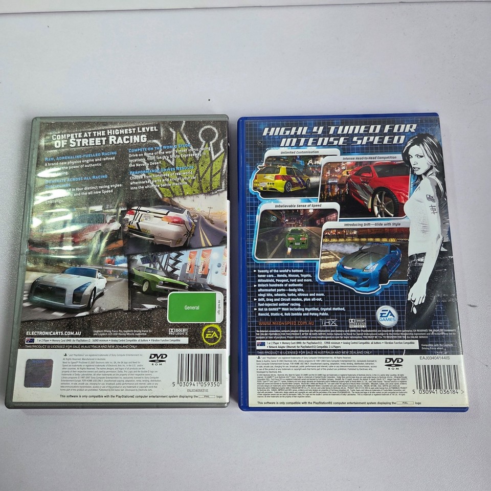 Need for Speed Underground & Pro Street PS2 Playstation 2 PAL Manuals ...