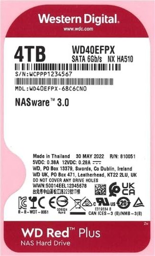 WD Red Plus 4TB per NAS Hard Disk interno da 3.5”, 5400 RPM Class, SATA ...