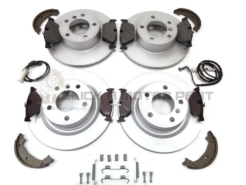 BMW E90 320D 320 D FRONT & REAR BRAKE DISCS & PADS SHOES SENSORS ...