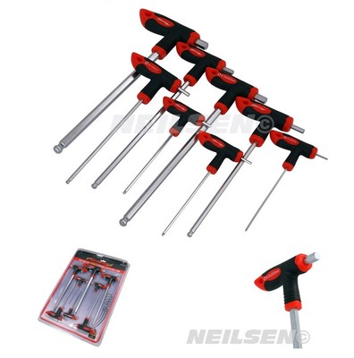9pc LONG HEX / ALLEN KEY SCREWDRIVER SET 2mm to 10mm Ball End High ...