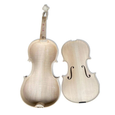 Unfinished Violin 4/4 White violin Flame Maple Back Unglued Violin Top ...